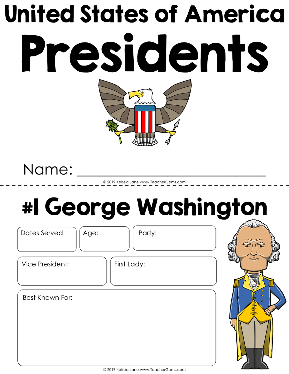 United States Presidents Booklet or Interactive Notebook – Teacher Gems