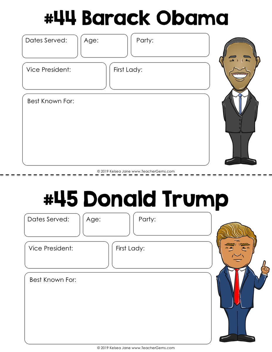United States Presidents Booklet or Interactive Notebook – Teacher Gems