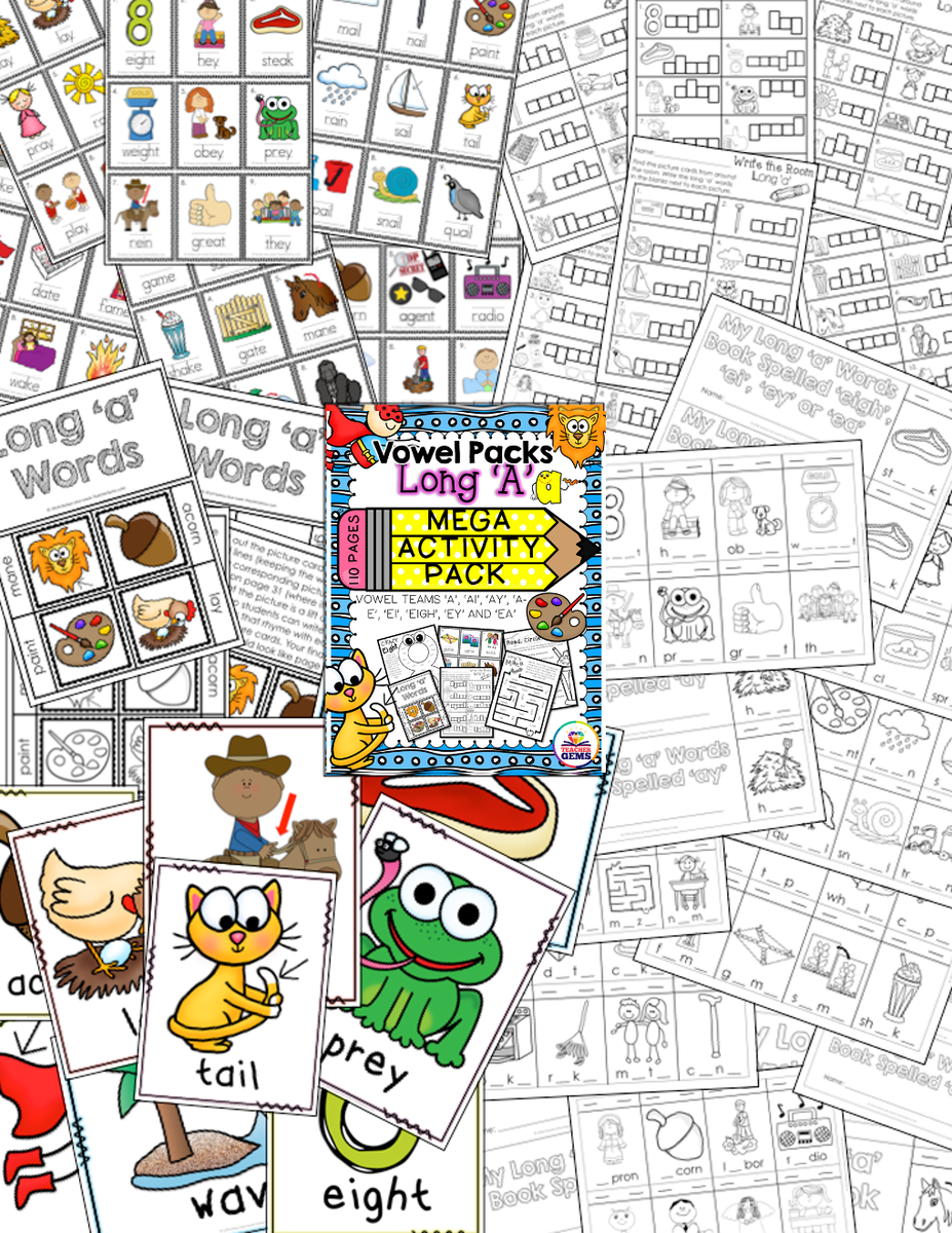 Long A - Vowel MEGA Activity Pack – Teacher Gems