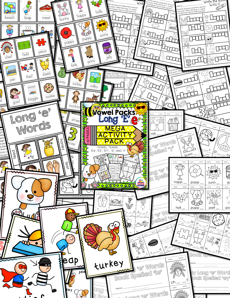 Long E - Vowel MEGA Activity Pack – Teacher Gems
