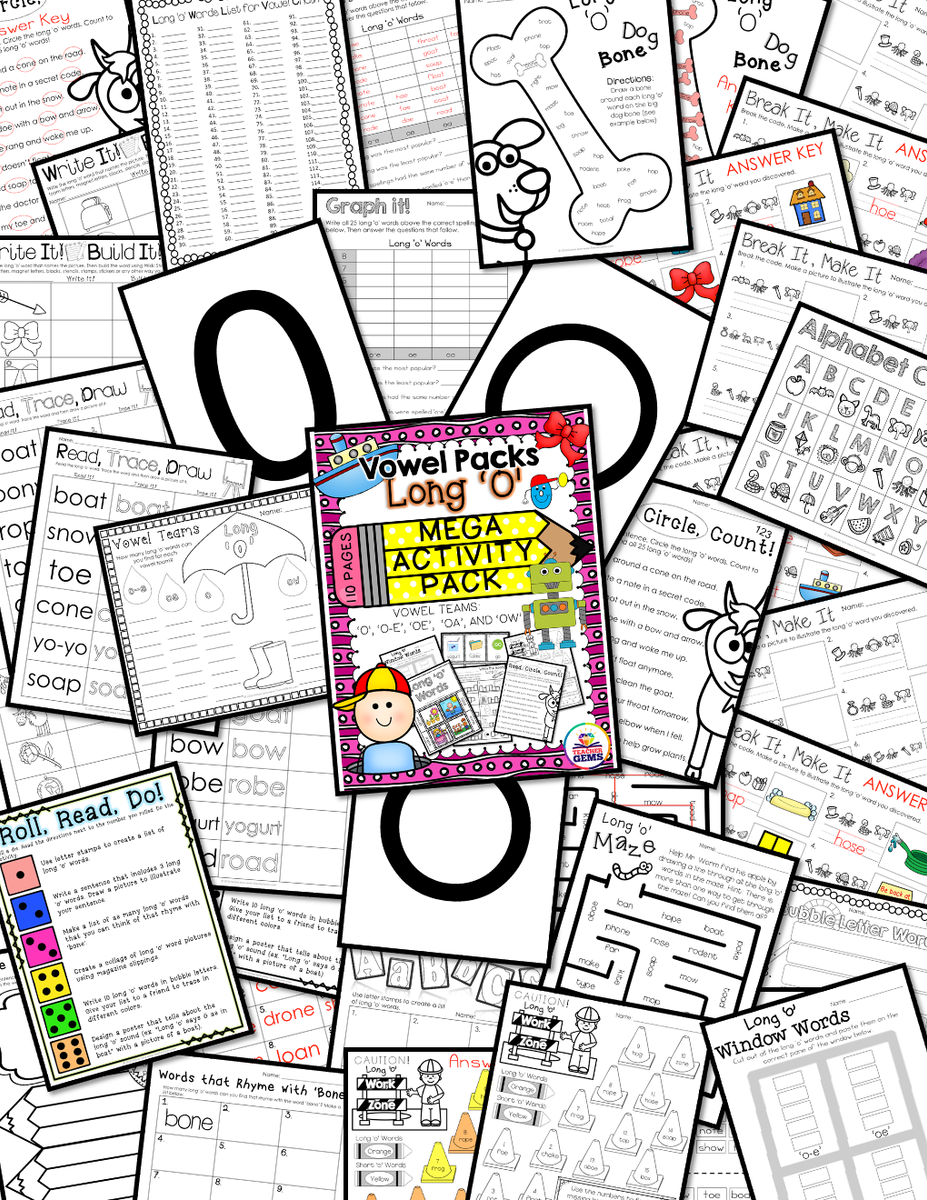 Long O - Vowel MEGA Activity Pack – Teacher Gems