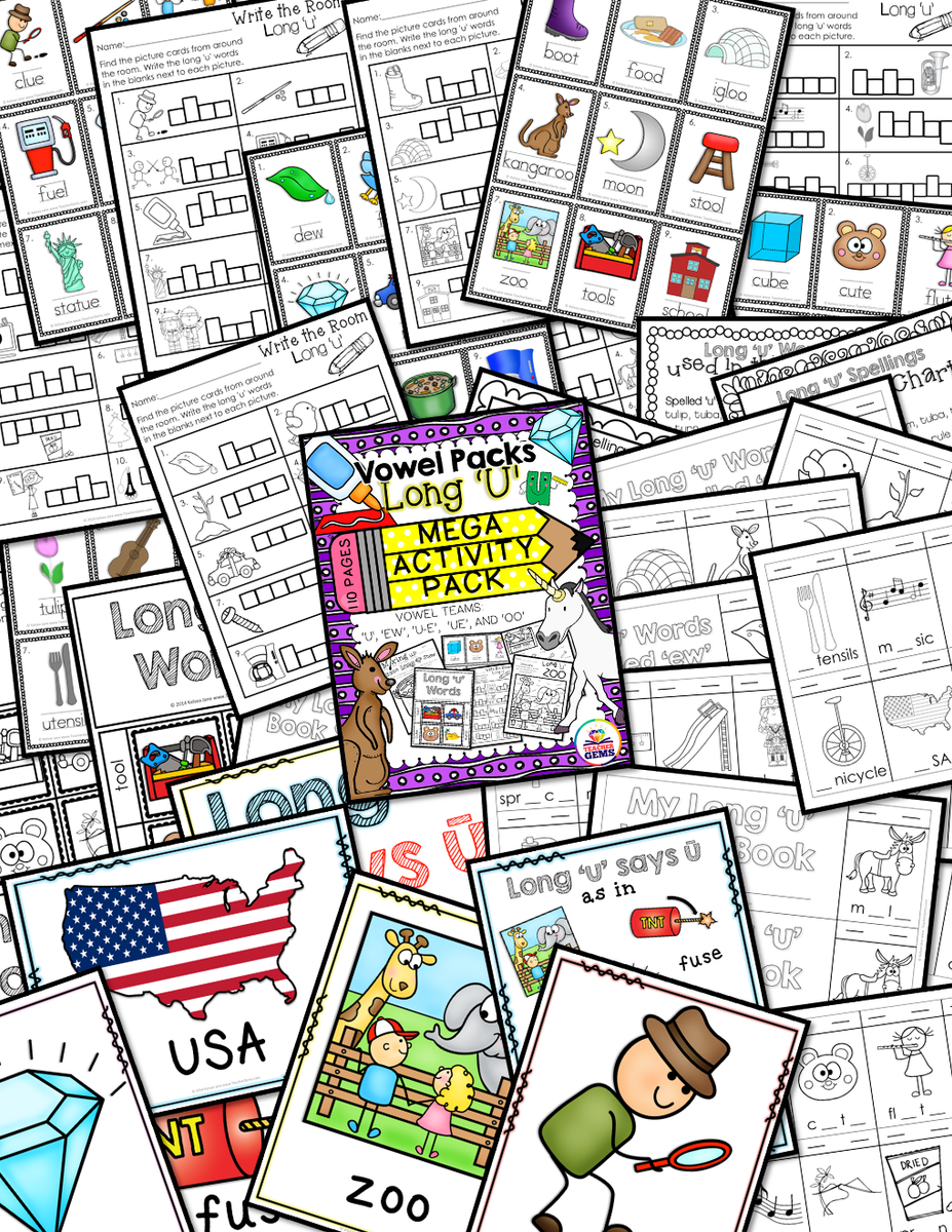 Long U - Vowel MEGA Activity Pack – Teacher Gems