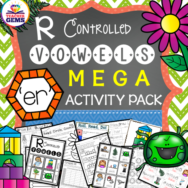 R Controlled Vowels: ER Mega Activity Pack – Teacher Gems