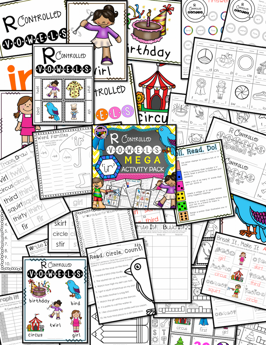 R Controlled Vowels: IR Mega Activity Pack – Teacher Gems