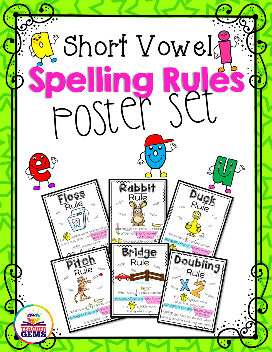 Spelling Rules Poster Set Bundle – Teacher Gems