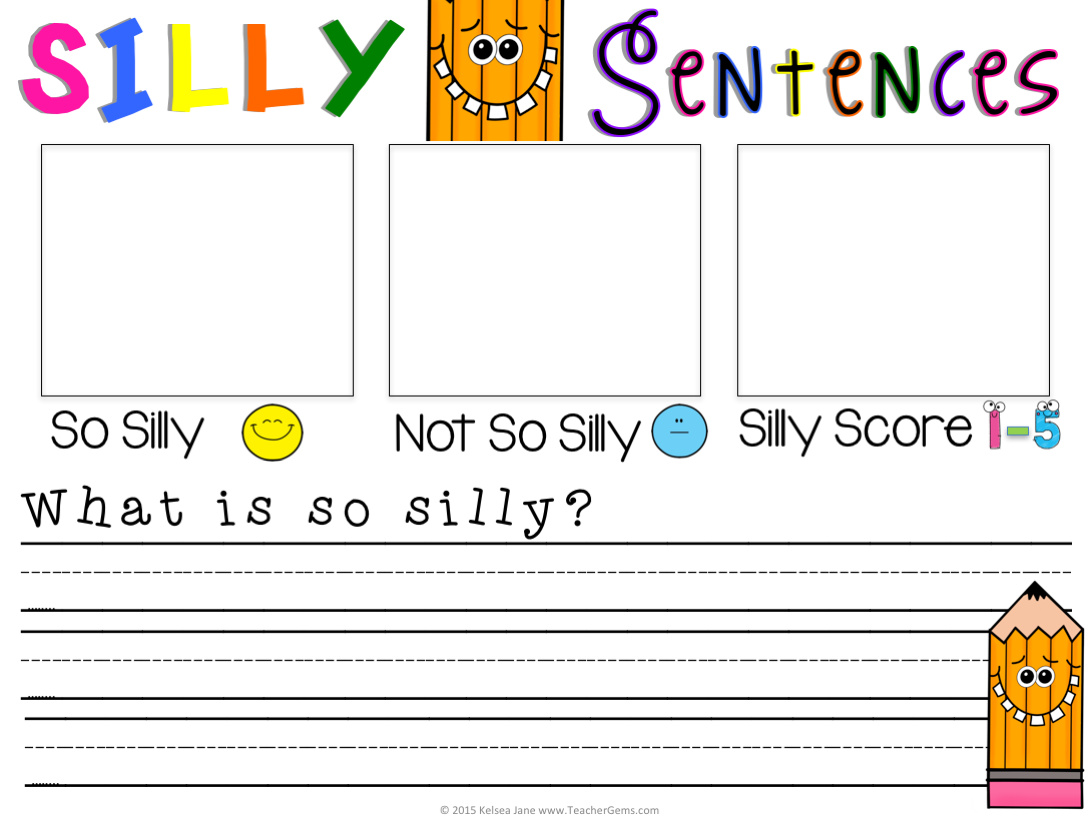 Silly Sentences Writing Center – Teacher Gems