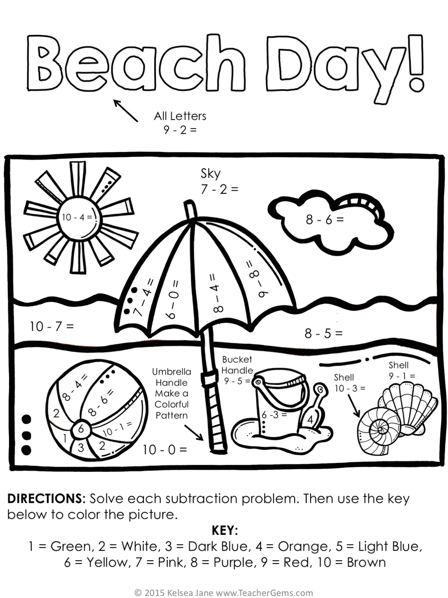Color By Number Summer Coloring Pages [2025]