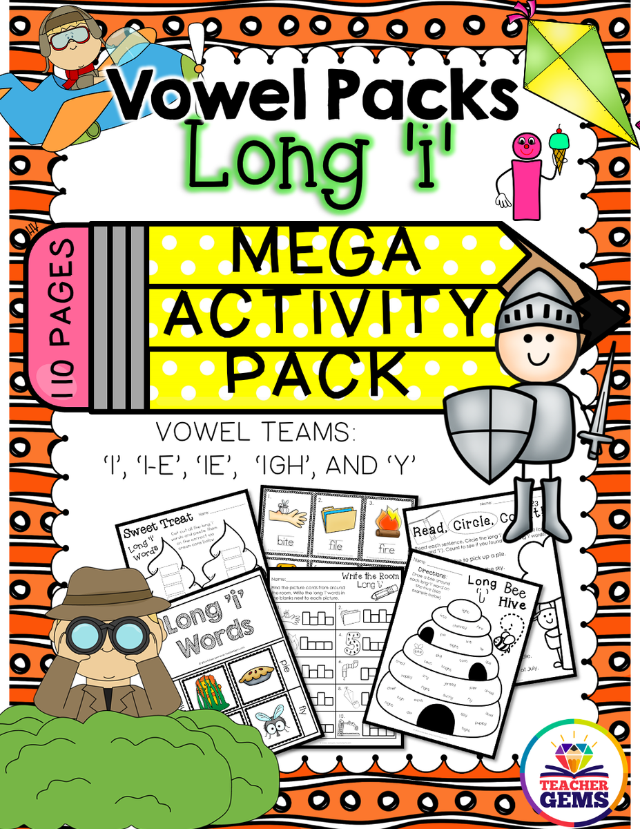 Long I - Vowel MEGA Activity Pack – Teacher Gems
