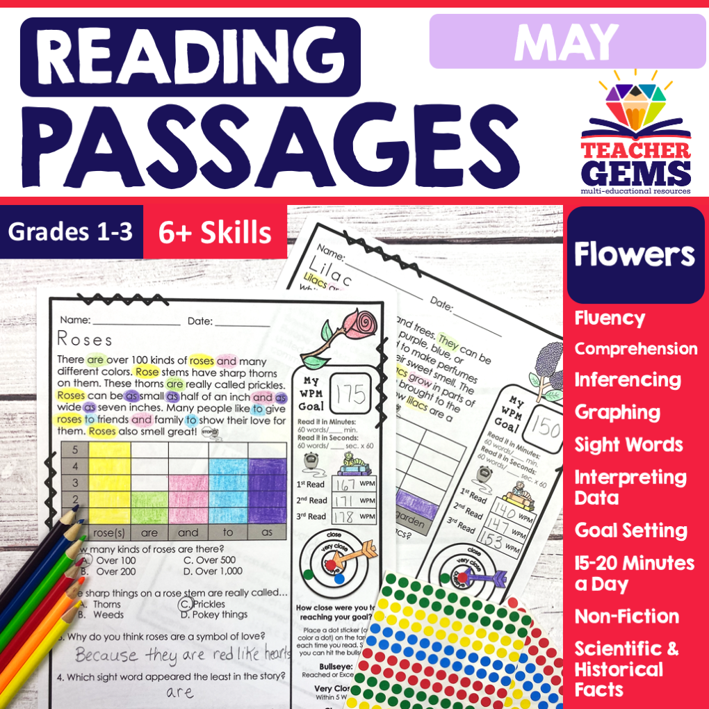 May Reading Passages - Flowers – Teacher Gems