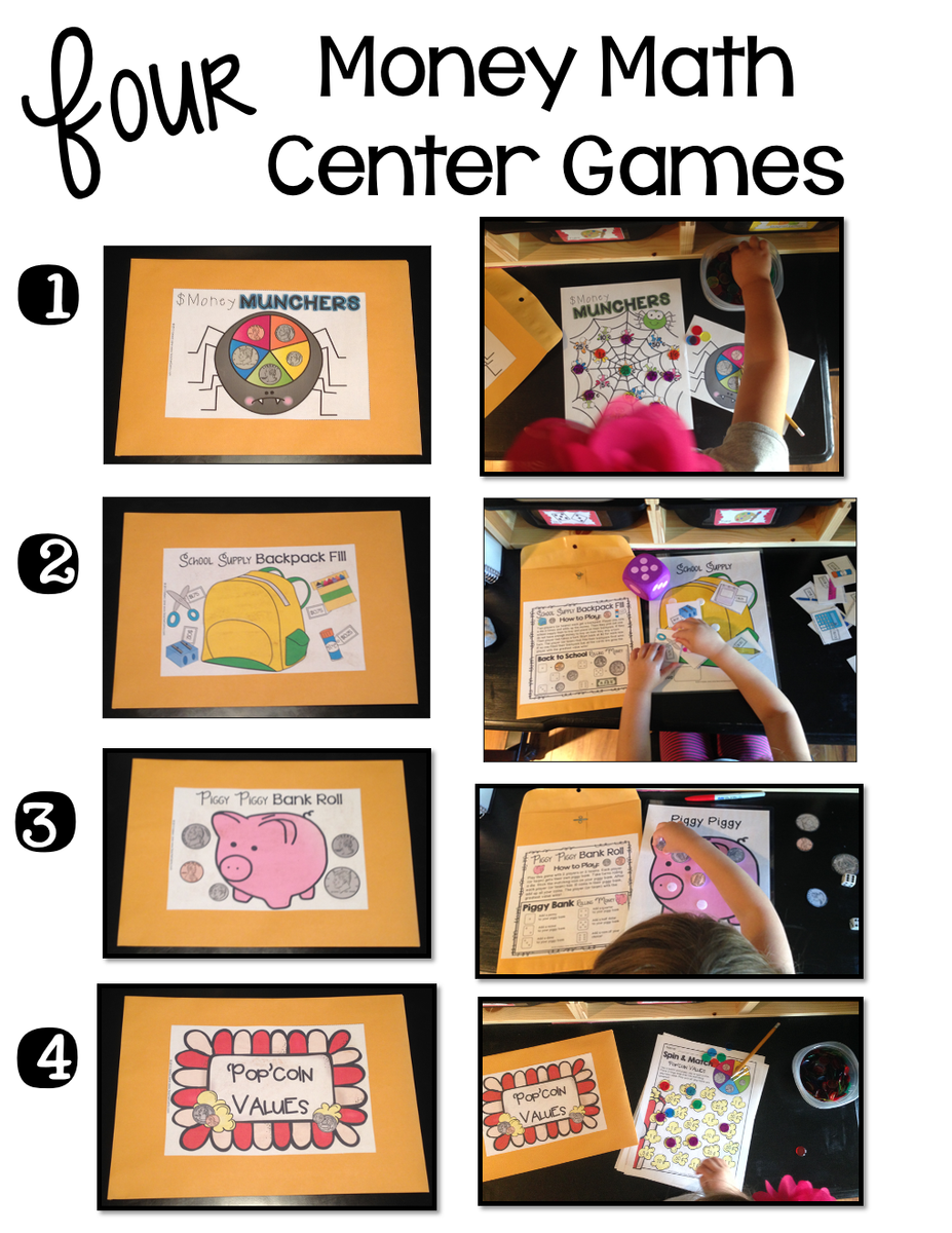 Money Games Math Centers - Coin Identification, Values, and Adding ...