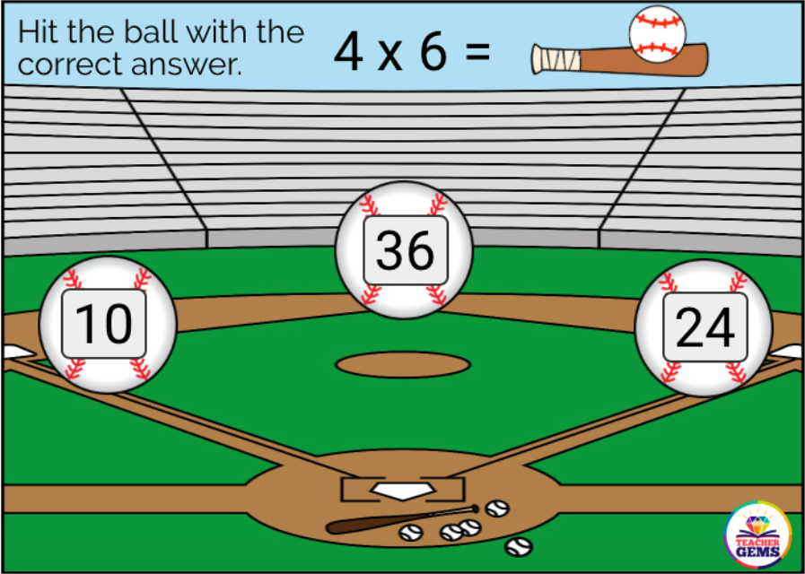 Multiplication Baseball Facts 0-12 Digital Boom Cards™ Distance Learni ...