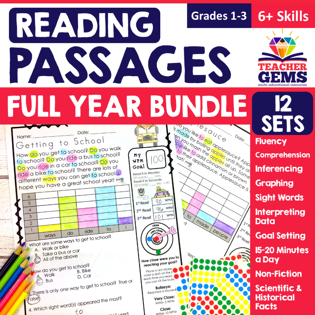 Monthly Reading Passages Bundle – Teacher Gems