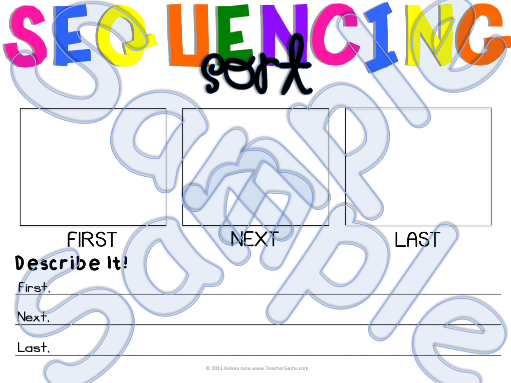 Sequencing Sort Writing Center – Teacher Gems